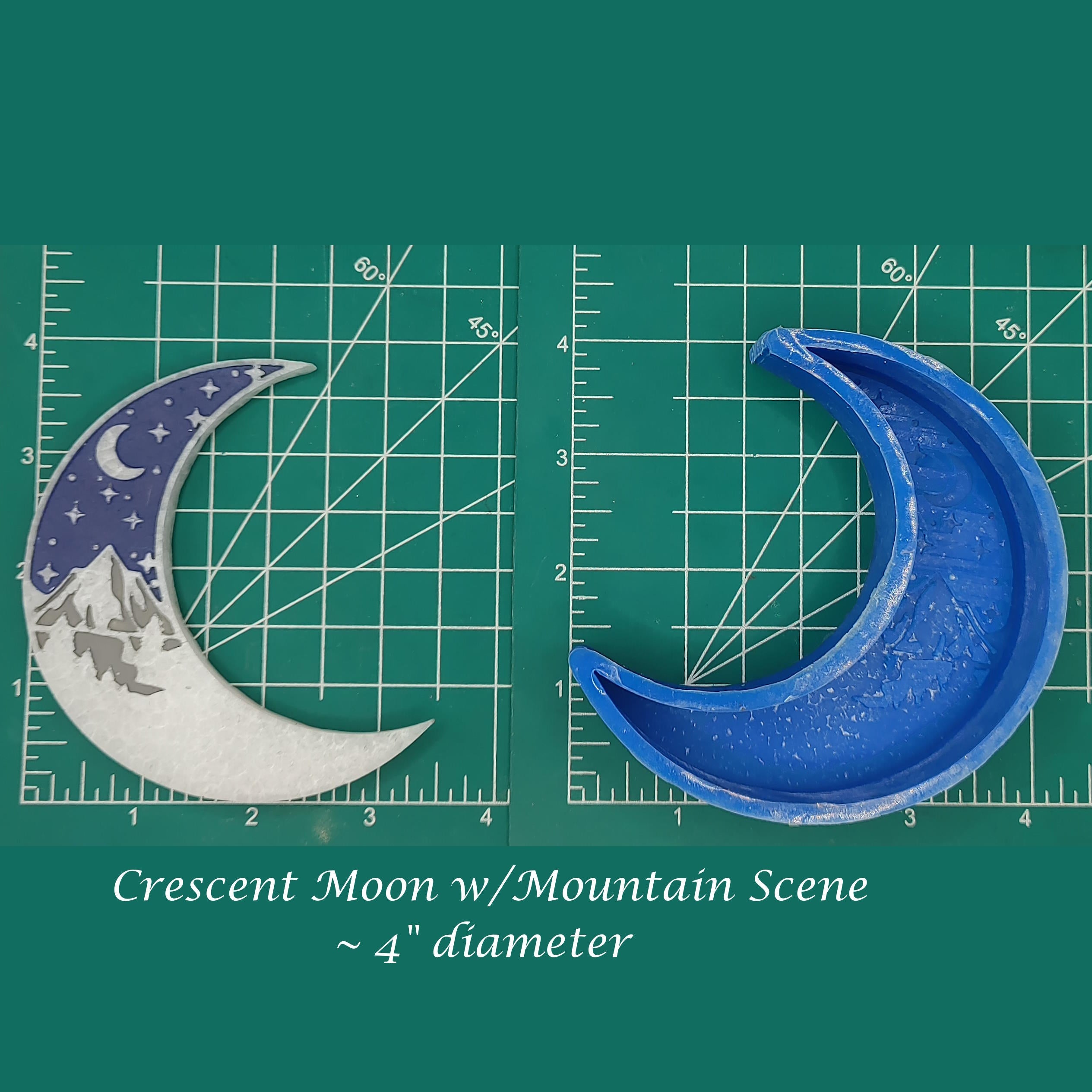 Crescent Moon with Mountains - Silicone Freshie Mold – Cozy Leopard ...
